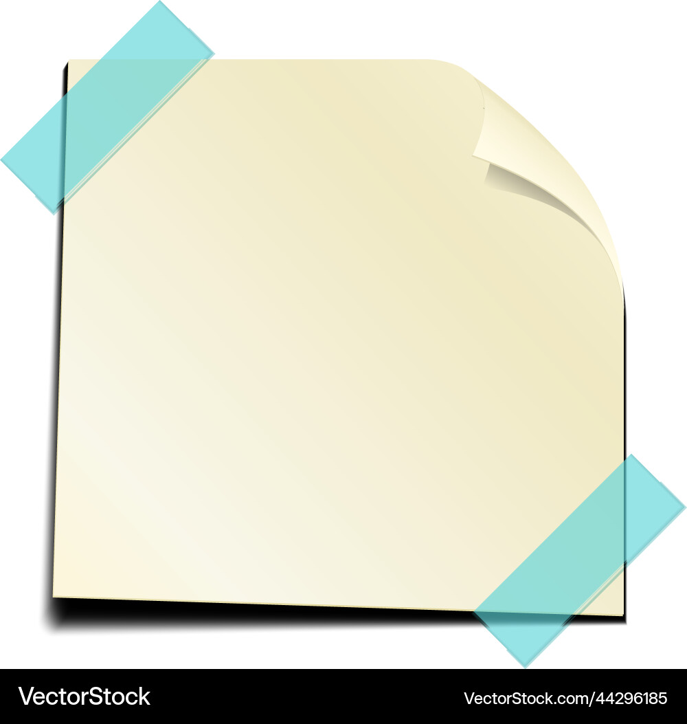 Blank paper note template square reminder memo Vector Image