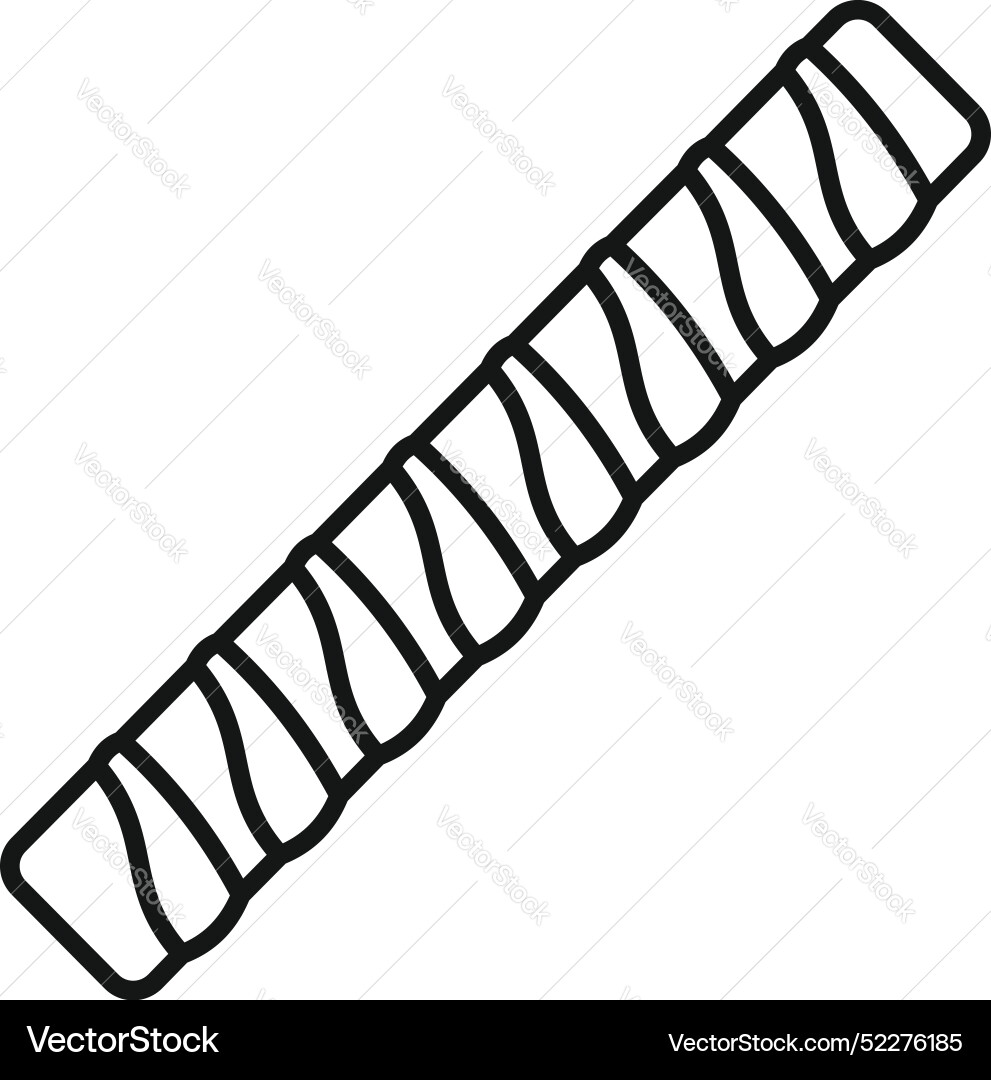 Chocolate wafer roll stick outline icon Royalty Free Vector