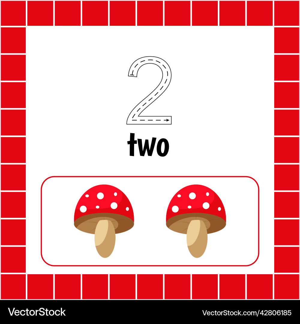 Educational maths worksheets cards with numbers Vector Image