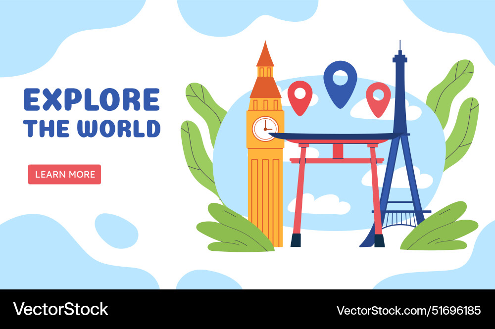 Explore world poster Royalty Free Vector Image