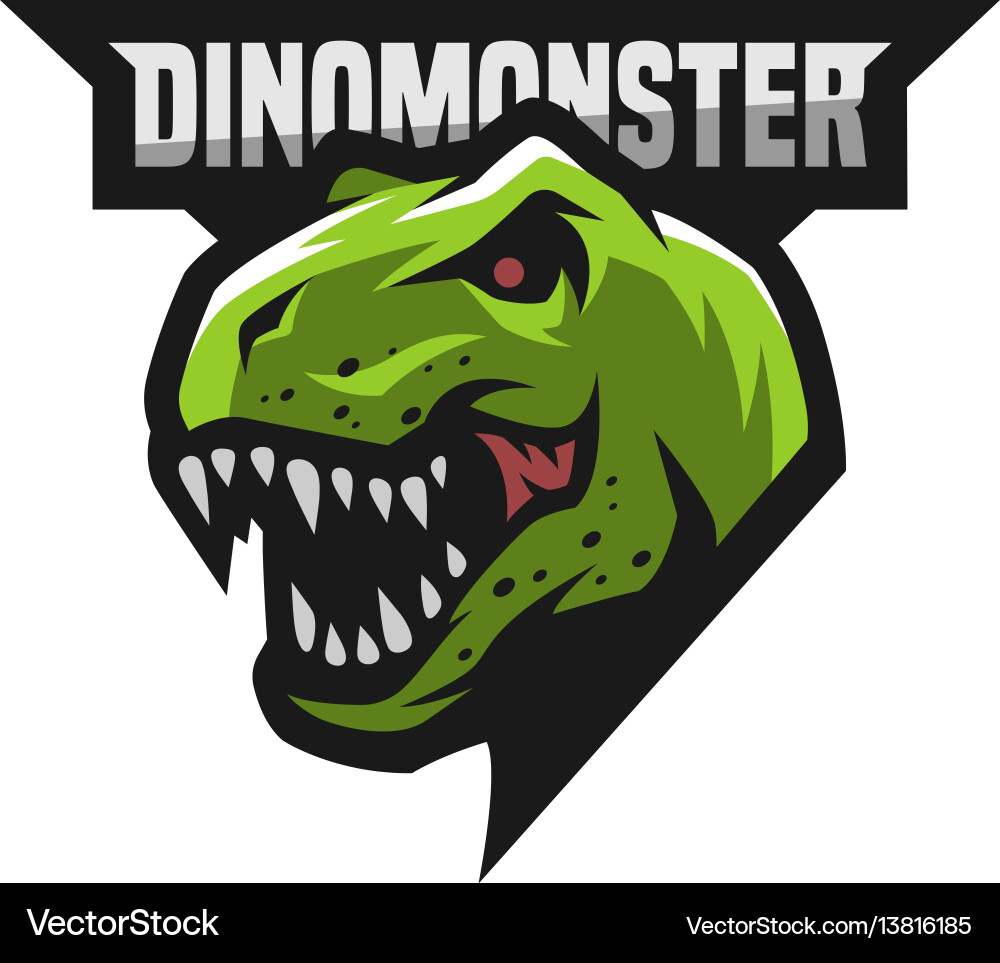 Ferocious dinosaur logo Royalty Free Vector Image