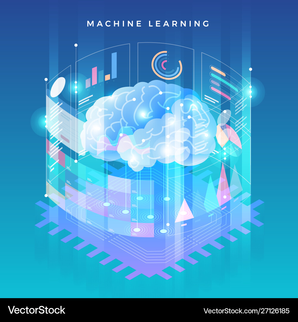 Machine learning technology Royalty Free Vector Image