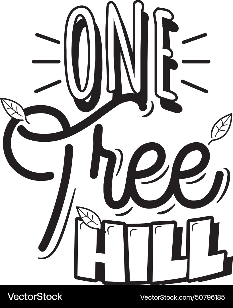 One tree hill design on white background Vector Image