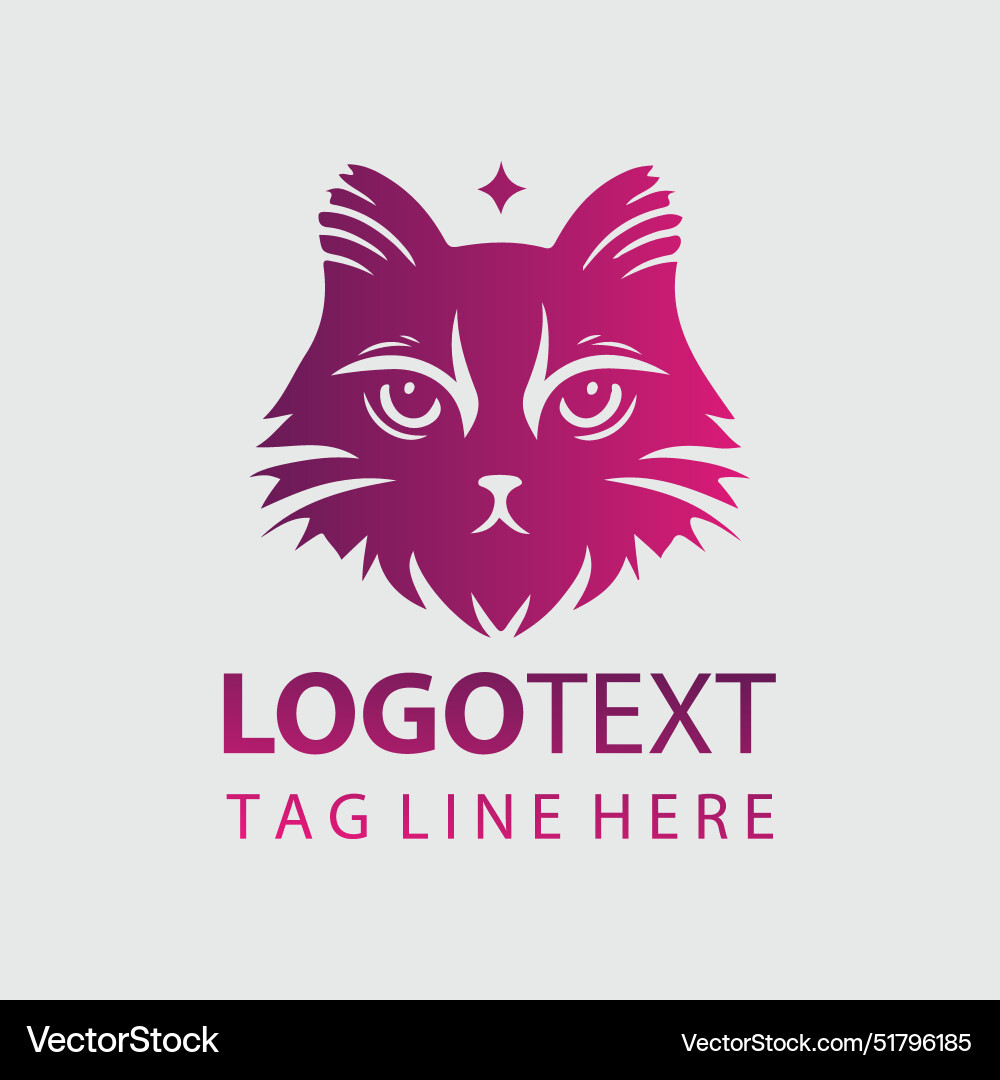 Pet cat logo Royalty Free Vector Image - VectorStock