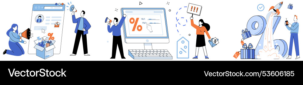 Product promotion customer engagement dialogue Vector Image