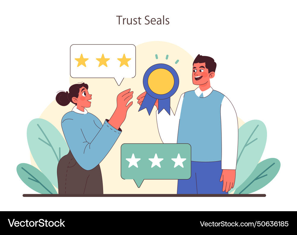 Trust seals concept awarding excellence Royalty Free Vector Trust seals concept awarding excellence Royalty Free Vector