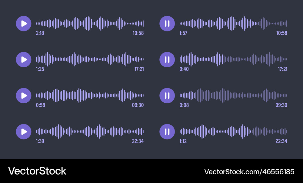 Voice message social media chat conversation Vector Image