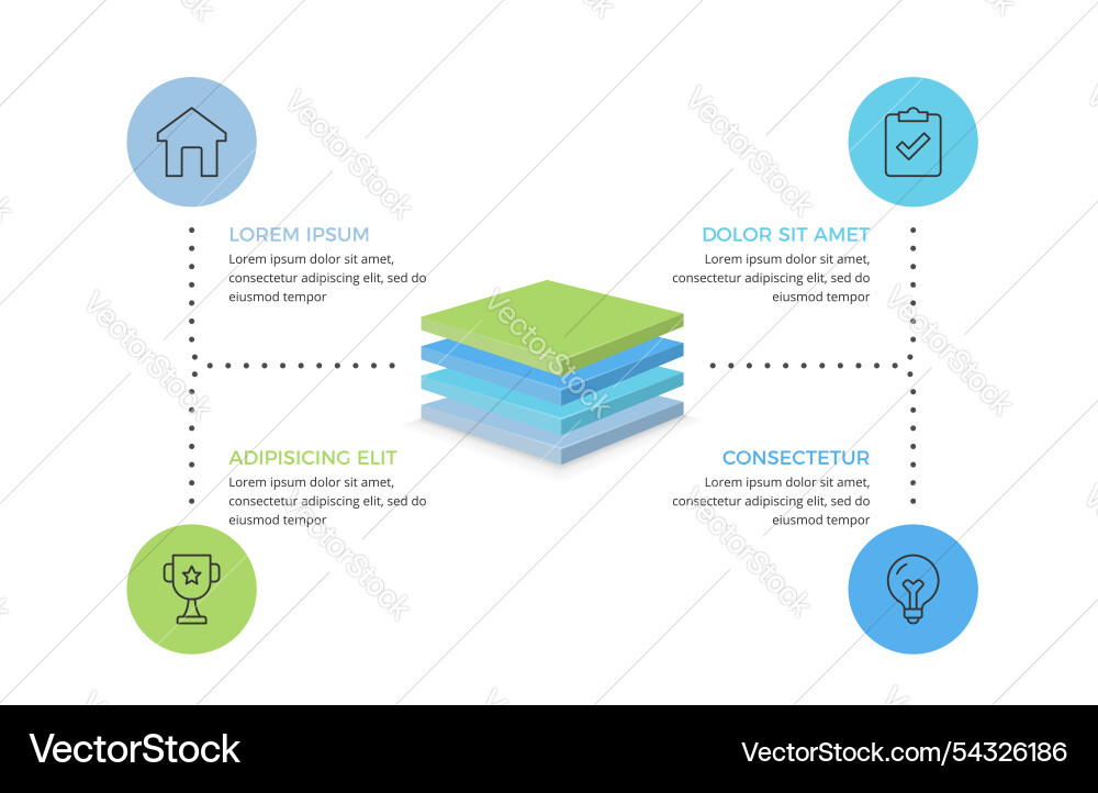 Abstract diagram with 4 elements Royalty Free Vector Image