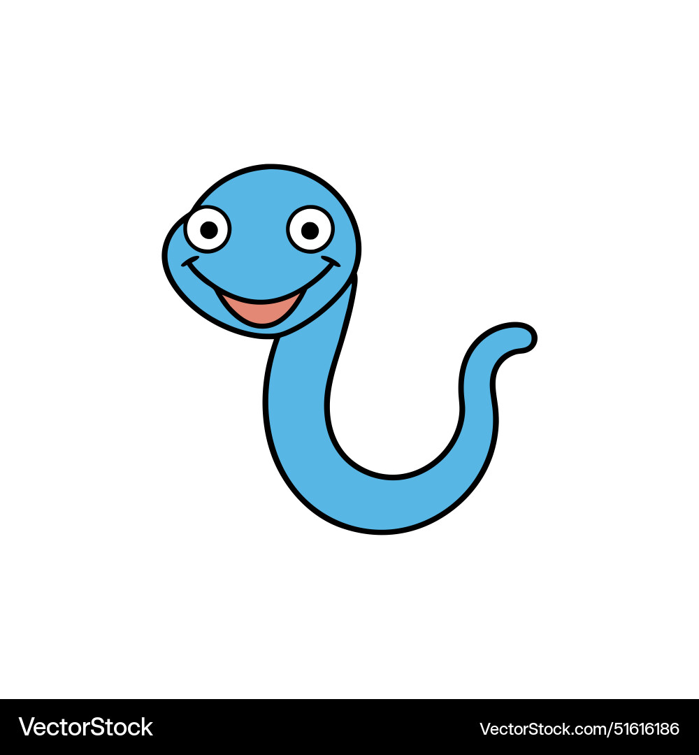Blind snake smiles icon Royalty Free Vector Image