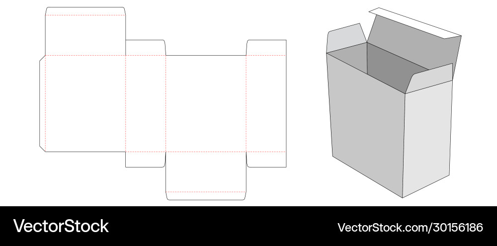 Cardboard packaging box die cut template Vector Image