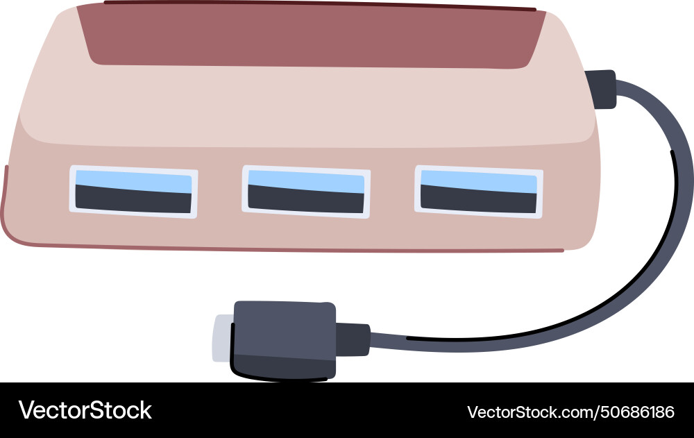 Charge usb hub cartoon Royalty Free Vector Image