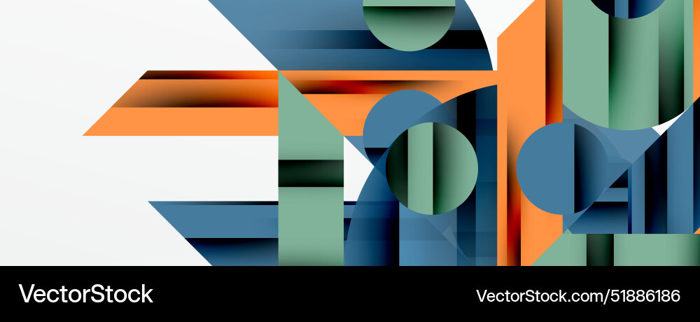 Circle square triangle shapes geometric minimal Vector Image