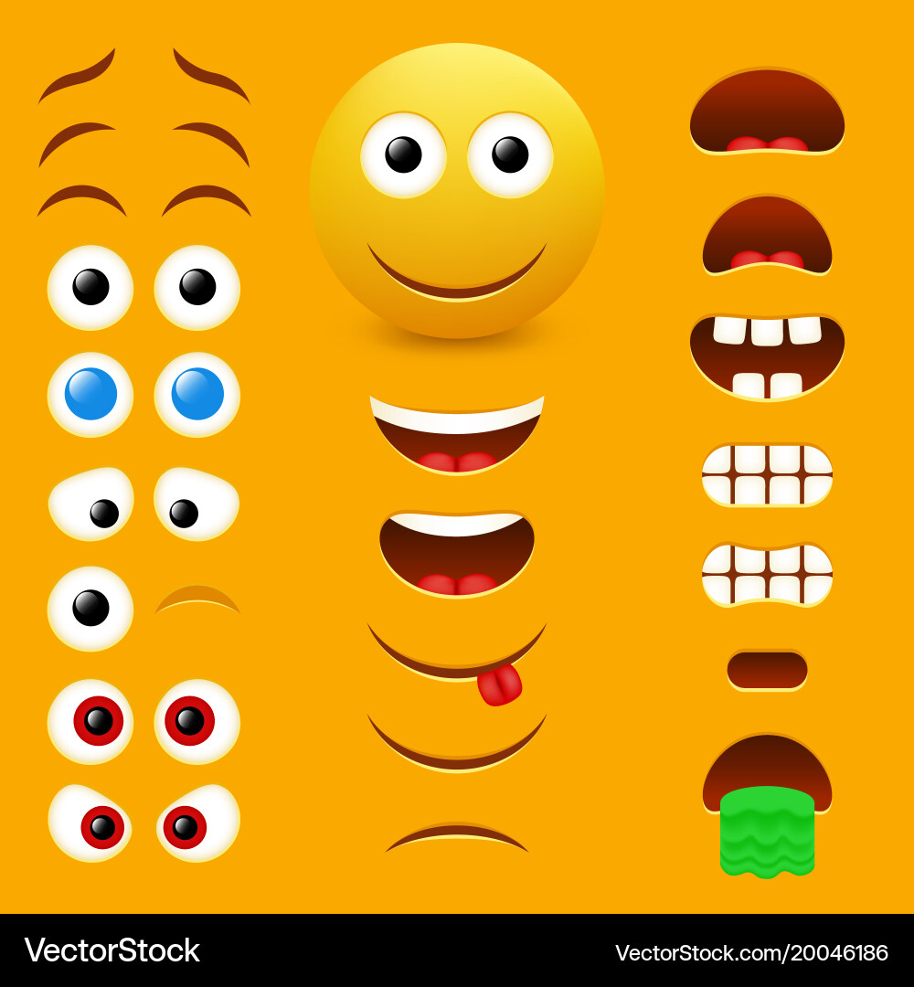 Emoji creator design collection Royalty Free Vector Image