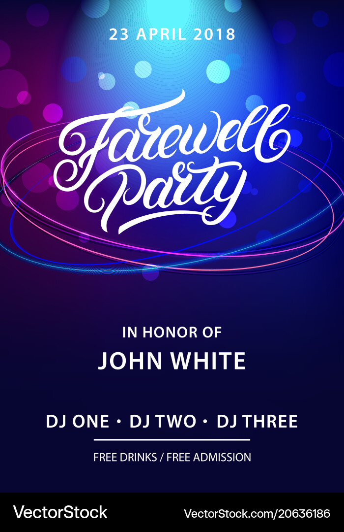 Farewell party hand written lettering Royalty Free Vector