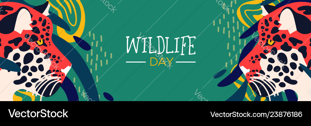 Leopard Wildlife Day Banner Royalty Free Vector Image