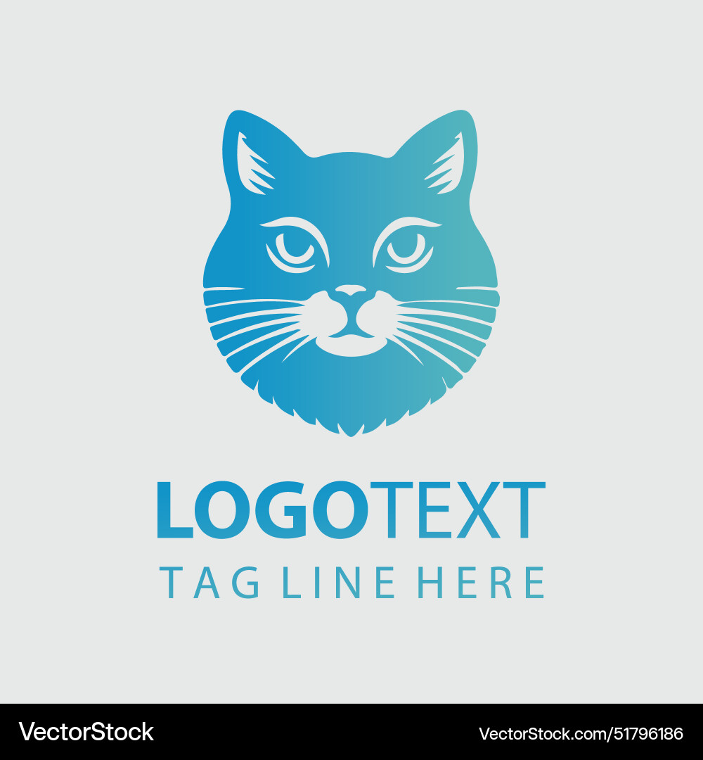 Pet cat logo Royalty Free Vector Image - VectorStock
