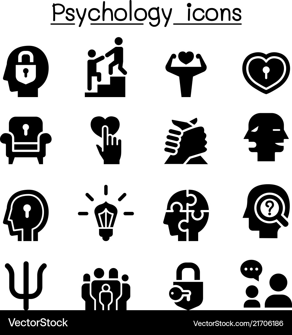 Psychology icon set Royalty Free Vector Image - VectorStock