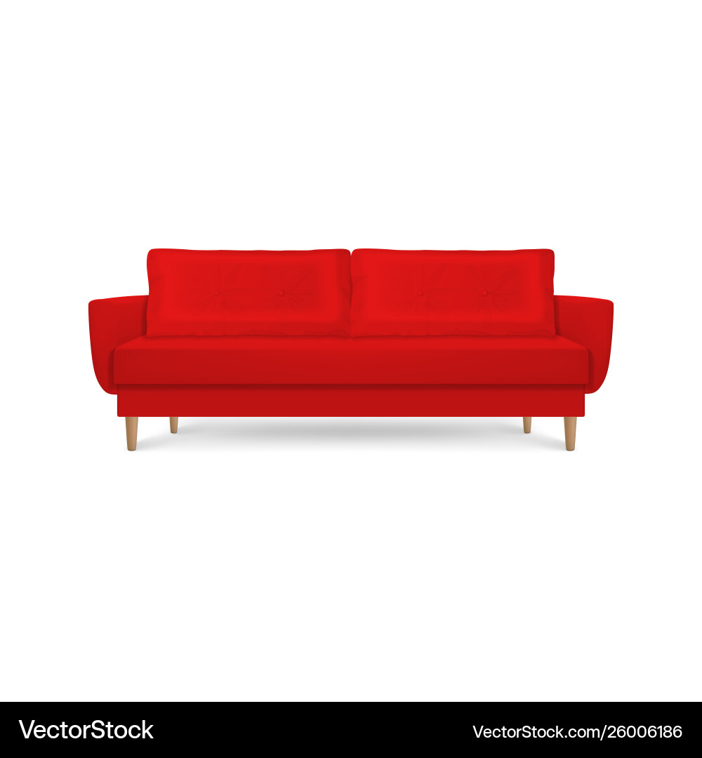 Red Leather Sofa Render Royalty Free Vector Image
