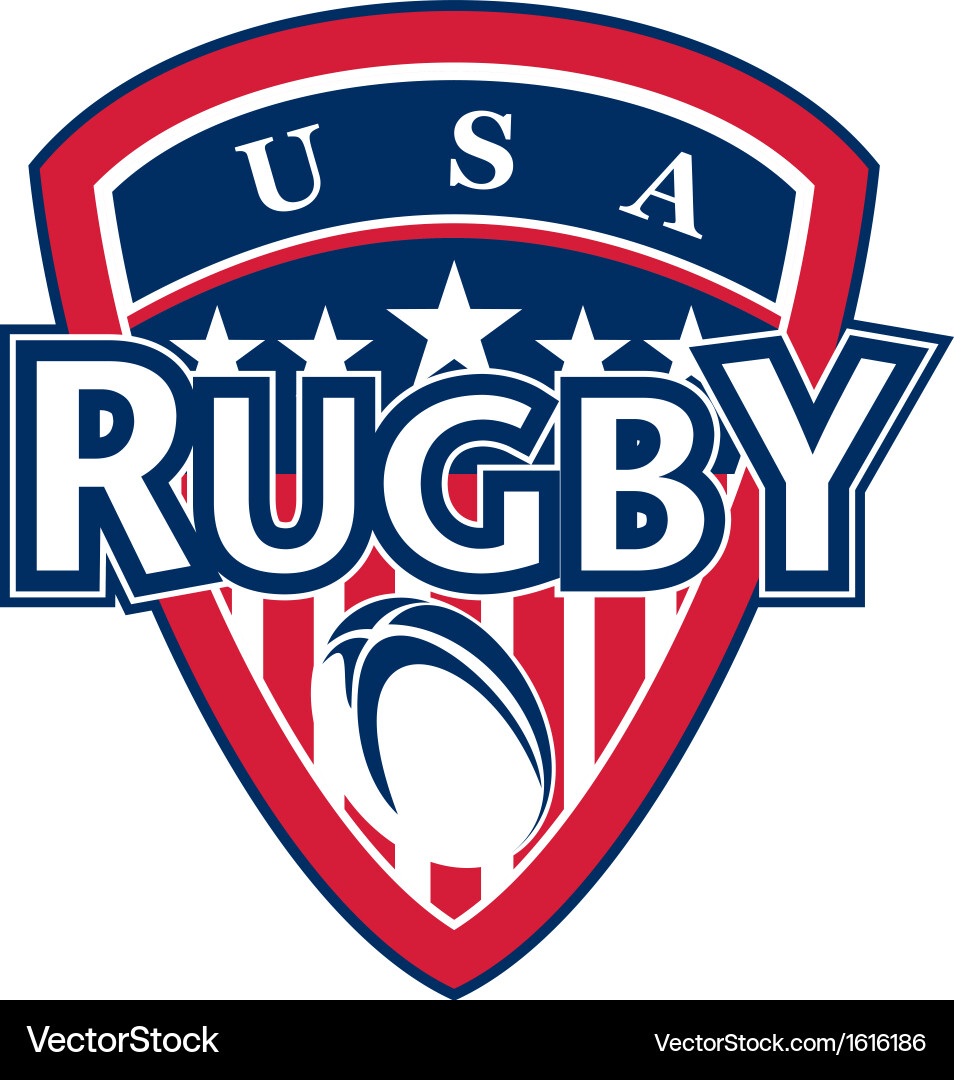 Rugby Shield USA Flag Royalty Free Vector Image