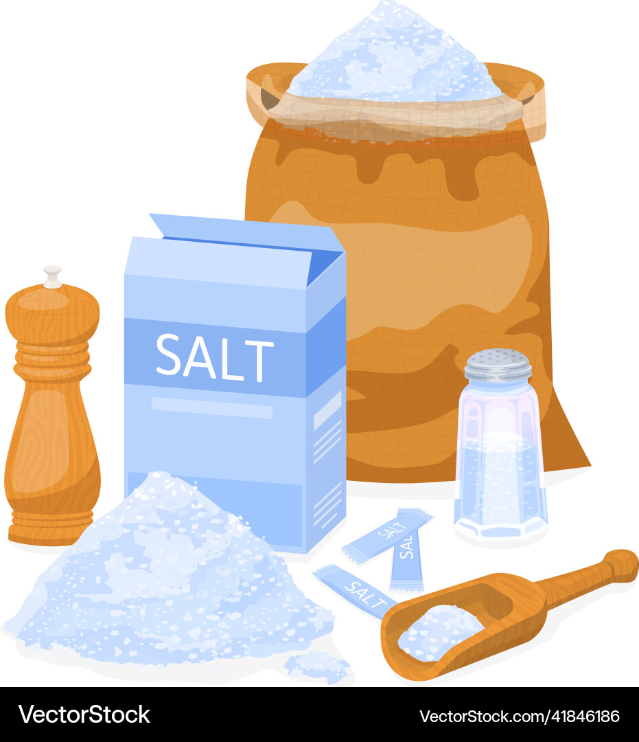 Sea salt flat composition Royalty Free Vector Image