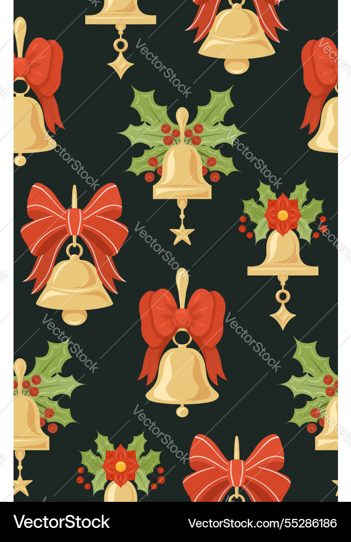 Seamless pattern with christmas bells Royalty Free Vector