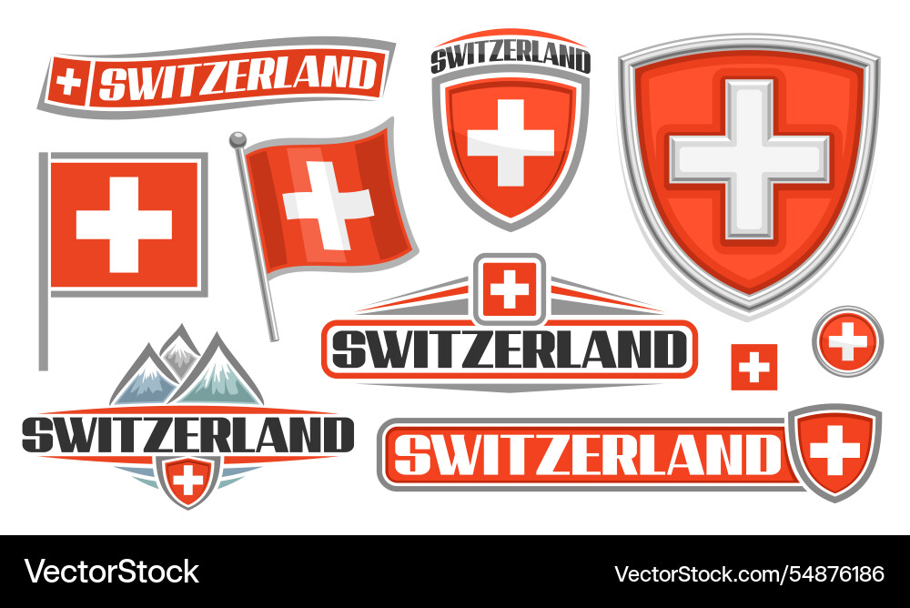 Set for switzerland Royalty Free Vector Image - VectorStock
