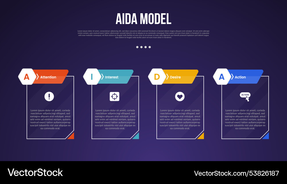 Aida Modell Infografikvorlage mit kreativen Vektorbild