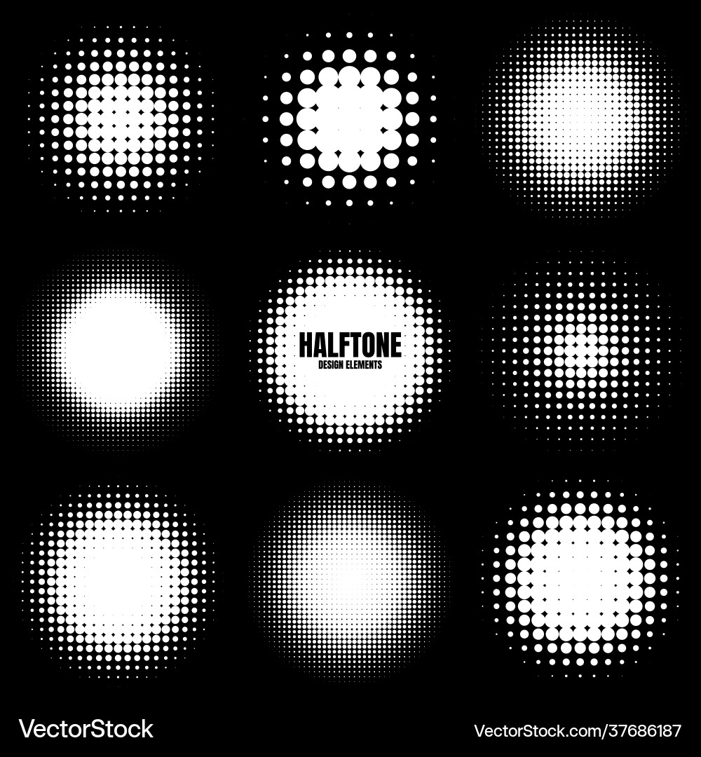 Halbton Designelemente mit weißen Punkten Vektorbild