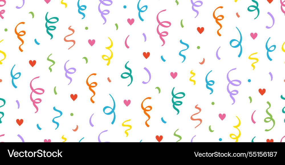 Cute heart confetti pattern background birthday Vector Image