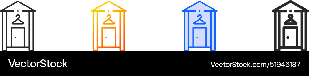 Dressing room iconthin linear gradient blue Vector Image