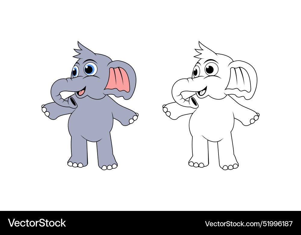 Elephant cartoon character design Royalty Free Vector Image