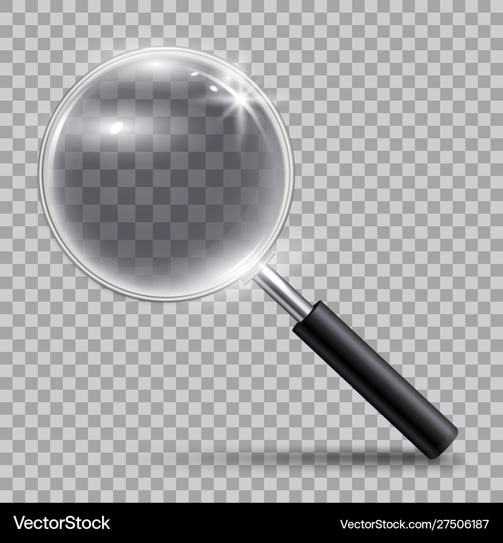 Magnifying glass tool 3d realistic Royalty Free Vector Image