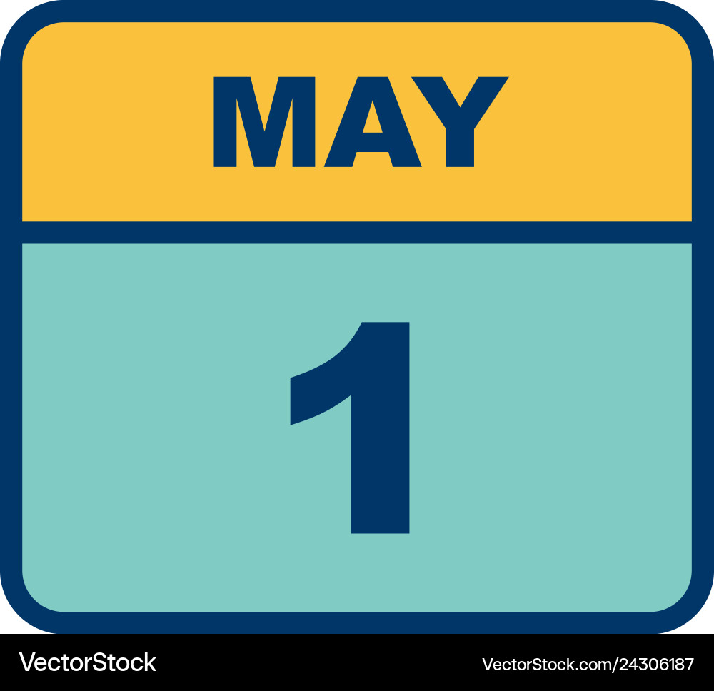 May 1st date on a single day calendar Royalty Free Vector