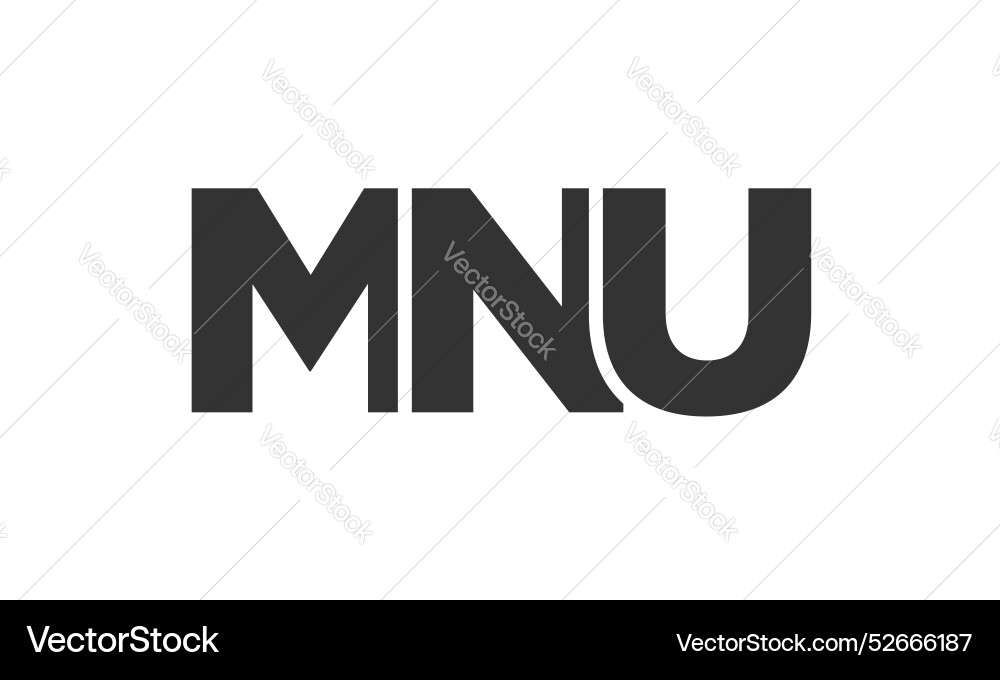 Mnu logo design template with strong and modern Vector Image