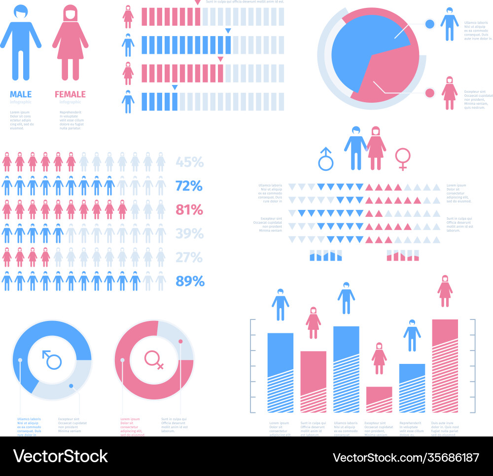 People population infographic percentage Vector Image