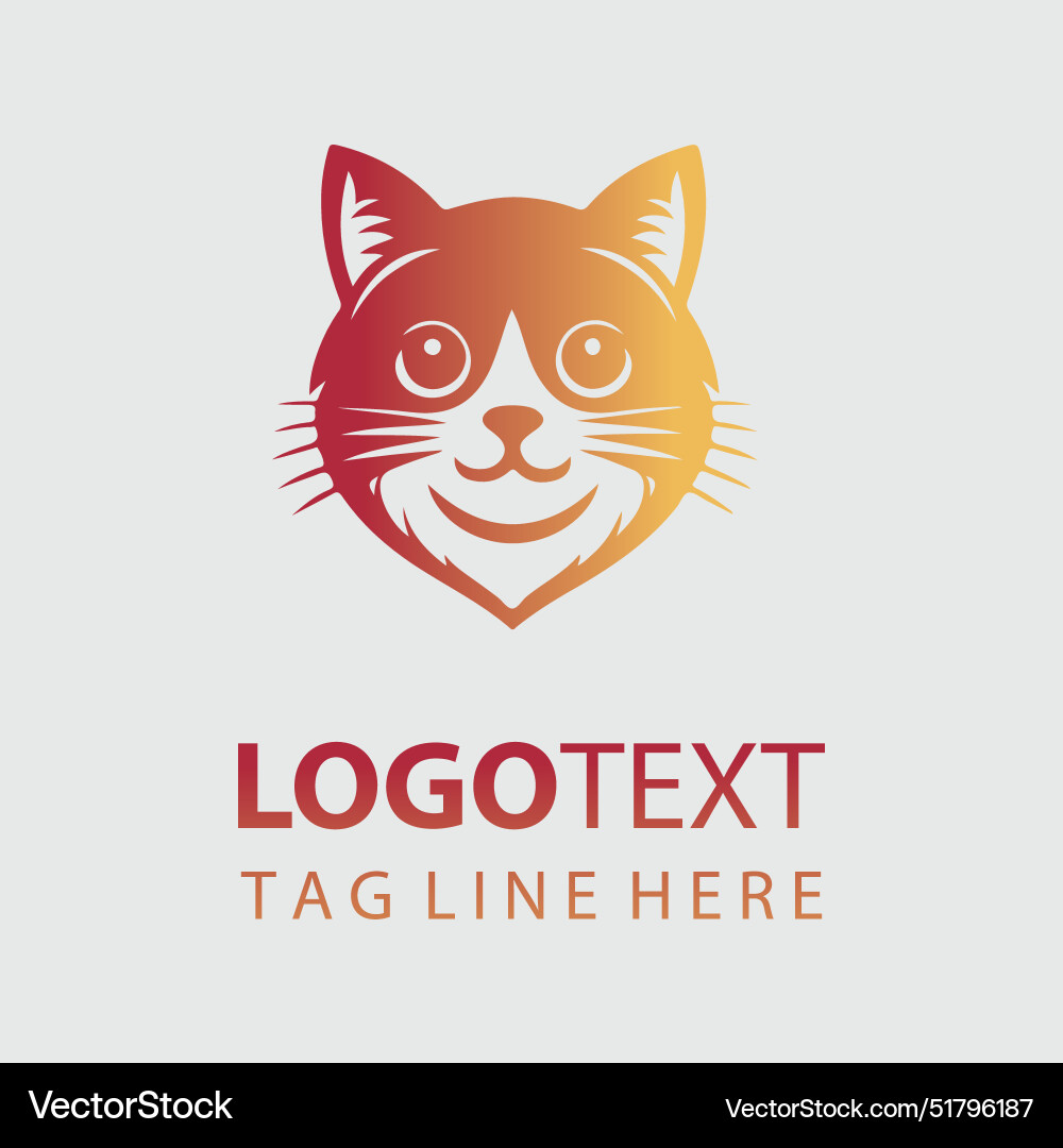 Pet cat logo Royalty Free Vector Image - VectorStock