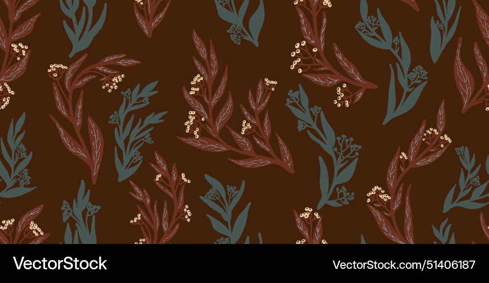 Texture plants herbs twigs with leaves plant Vector Image