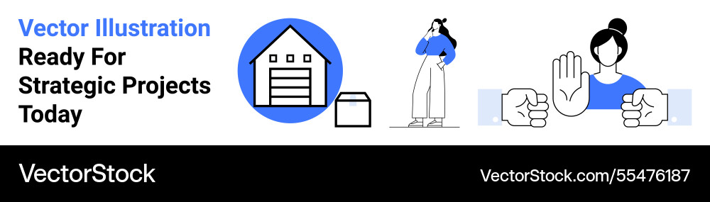 Warehouse logistics strategy planning Royalty Free Vector