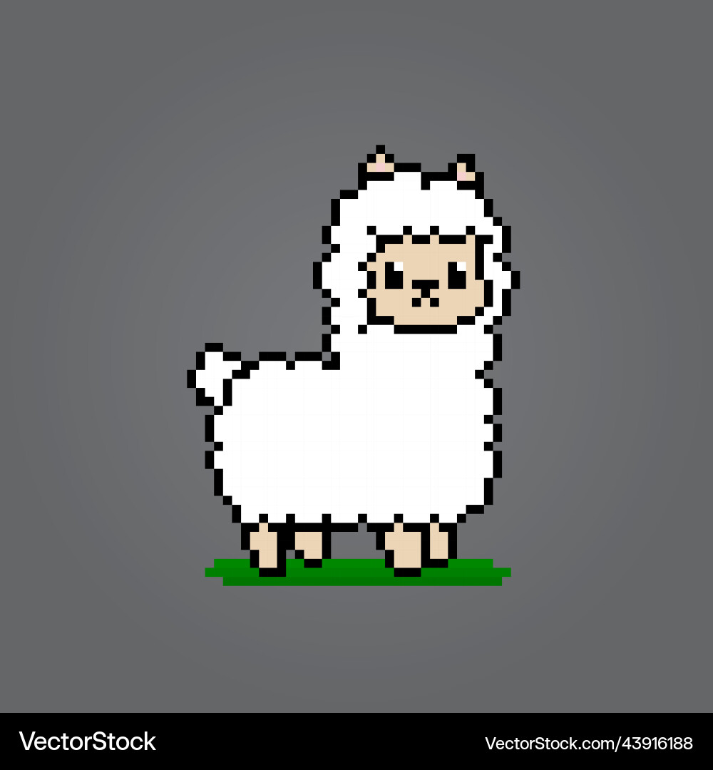 8-bit pixel of llama Royalty Free Vector Image