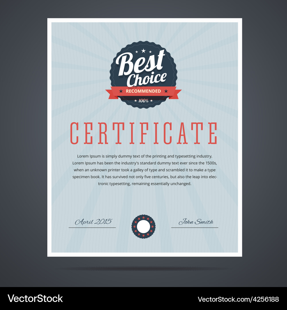 Best choice certificate for product or service Vector Image
