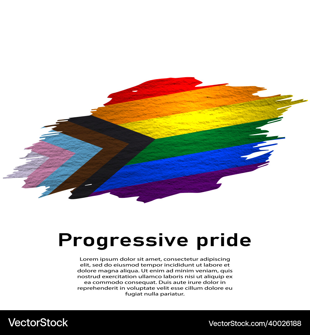 Brush stroke of progressive pride on white Vector Image