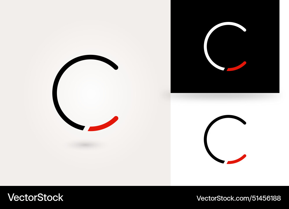 C letter logo and alphabet design template Vector Image