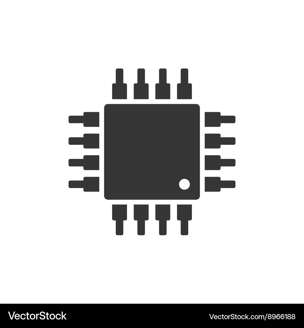 Chip cpu microprocessor icon Royalty Free Vector Image