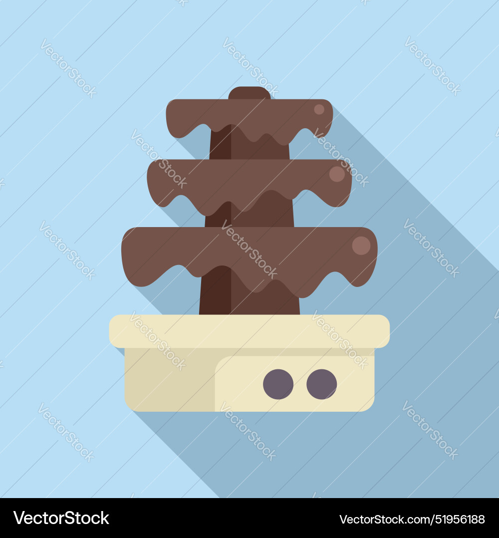 Chocolate fountain cascading delicious melted Vector Image