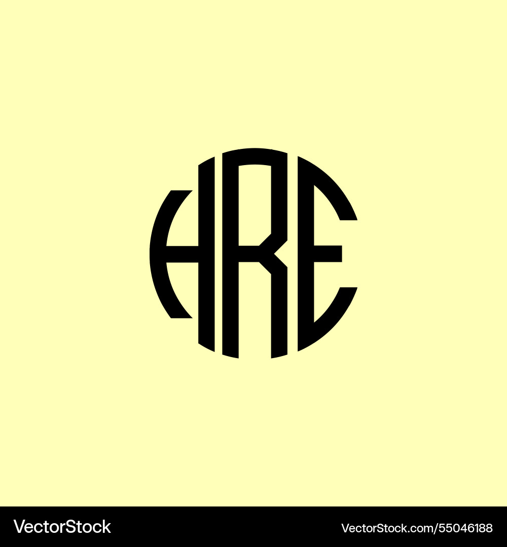 Creative rounded initial letters hre logo Vector Image