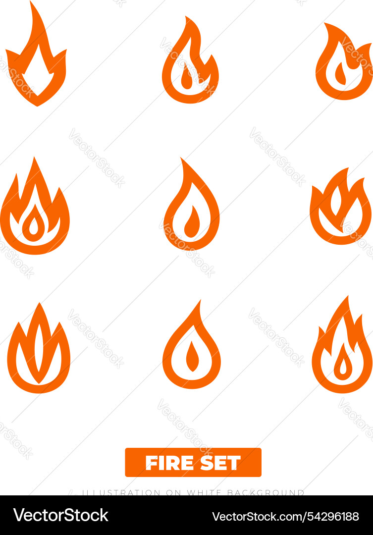 Fire flame simple icon Royalty Free Vector Image