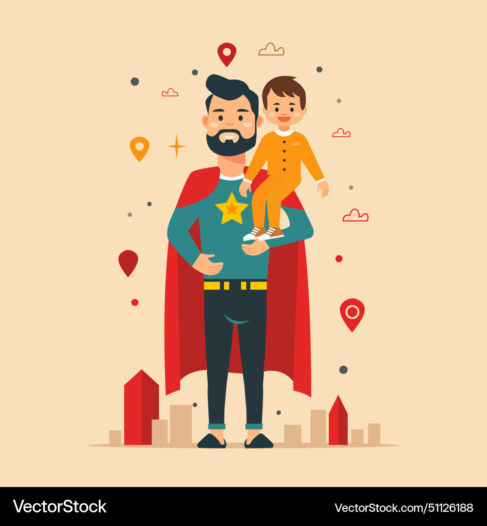 Happy father day celebration with character Vector Image