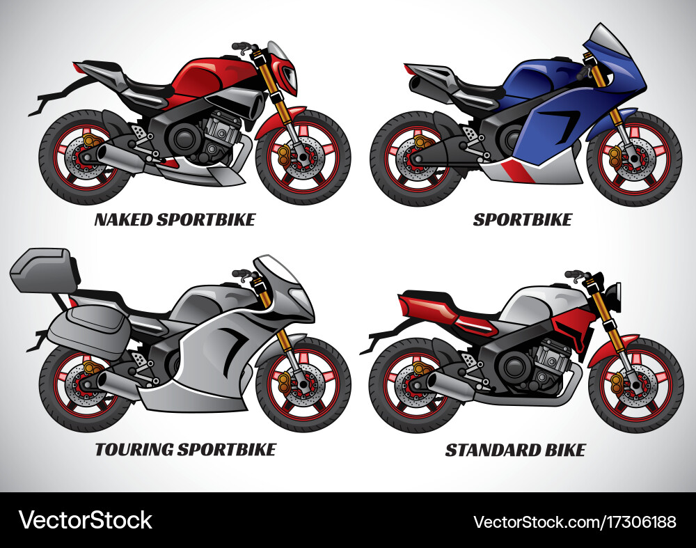 Types of motorcycle part 1 Royalty Free Vector Image
