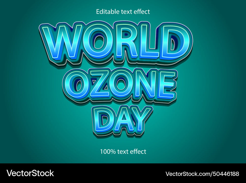 World ozone day editable text effect elegant style
