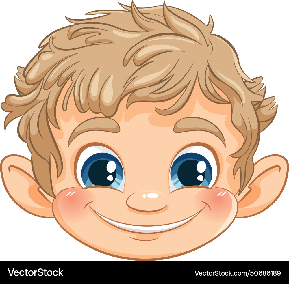A happy young boy smiling Royalty Free Vector Image